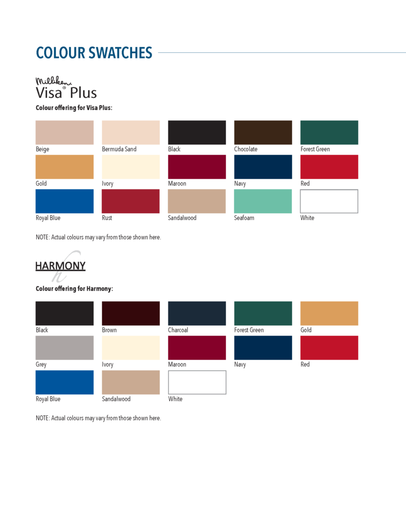 Colour Swatches - Textiles Products - Since 1916